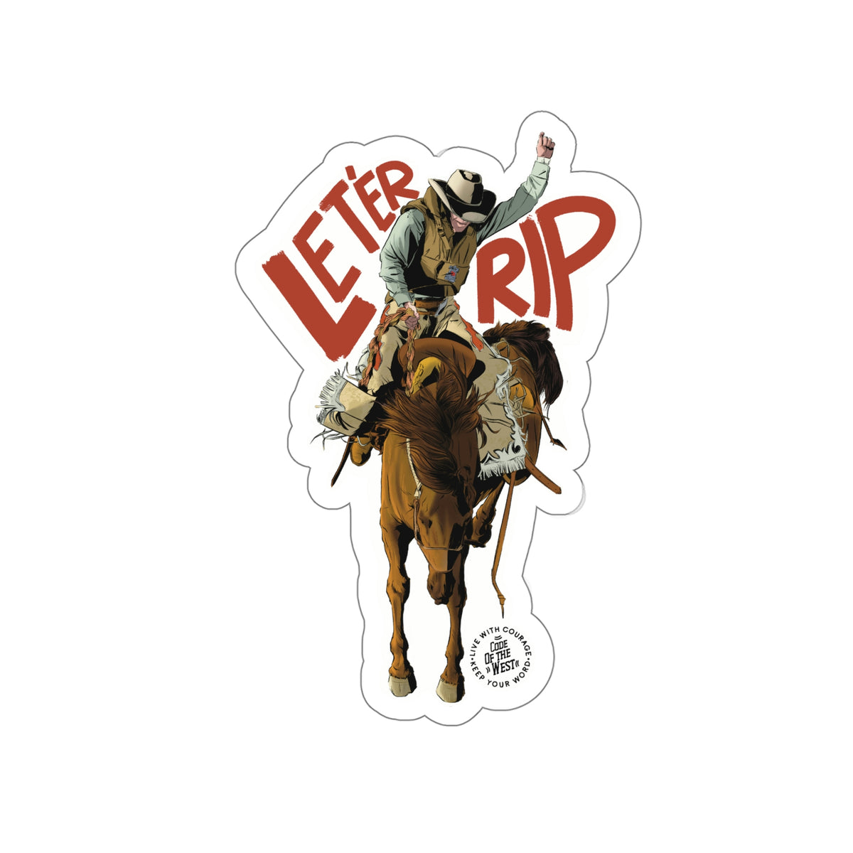 Let'Er Rip Big Ole Slap Sticker – Codeofthewest